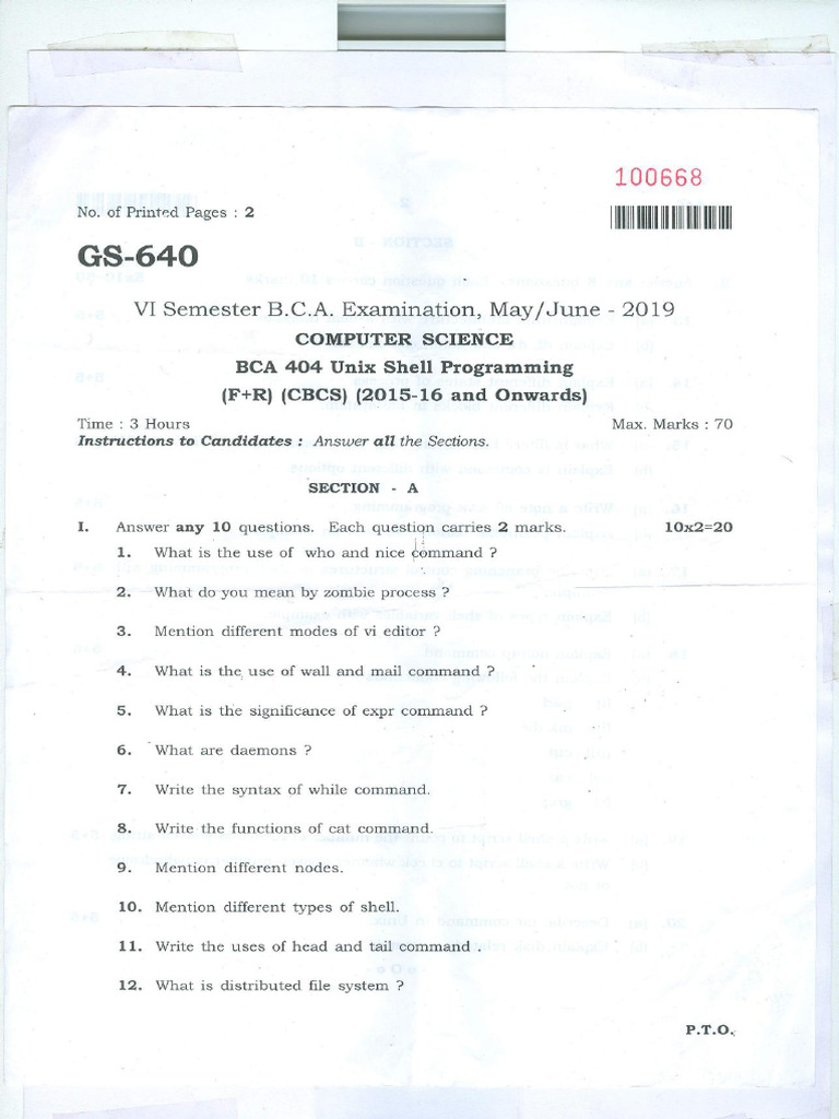 Unix Shell Programming | PDF