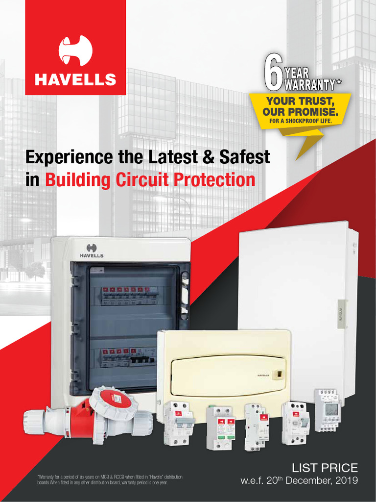 Havells Circuit Protection Price List | PDF | Electrical Connector | Ac ...