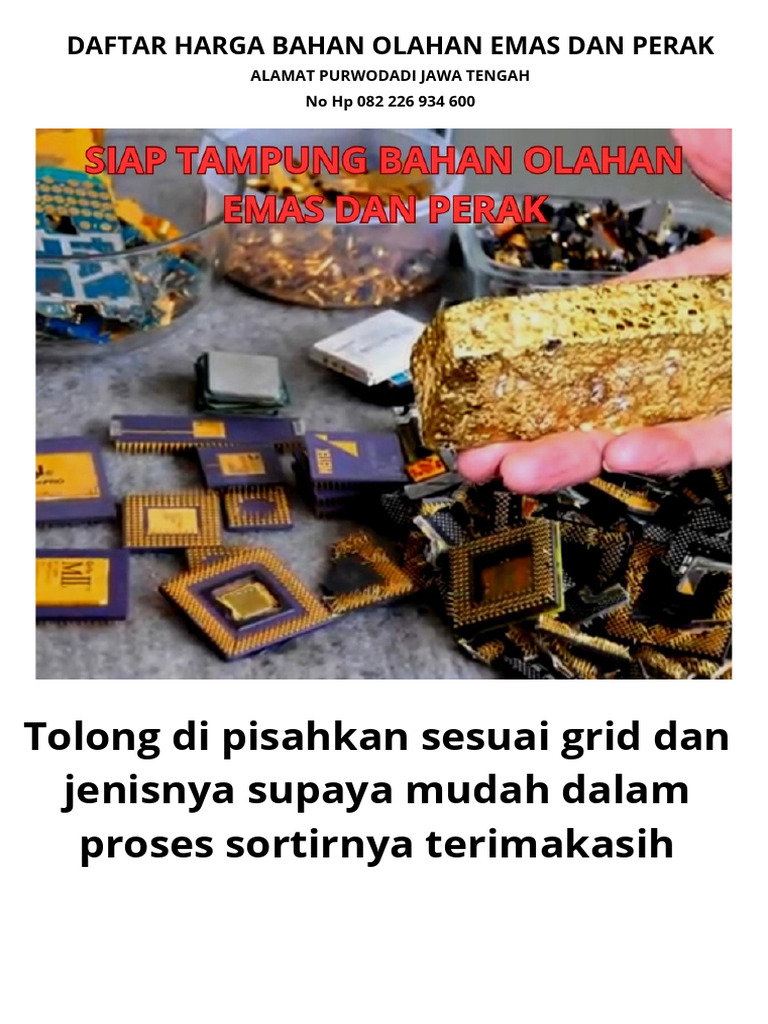 Harga Bahan Olahan Emas Perak Purwodadi | PDF