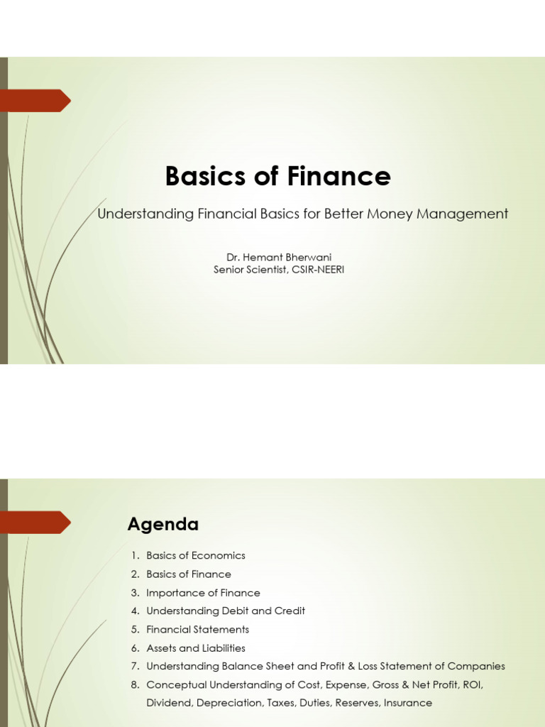 Basics of Finance | PDF | Interest | Equity (Finance)