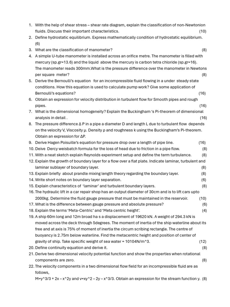 Fluid Mechanics | PDF | Fluid Dynamics | Boundary Layer