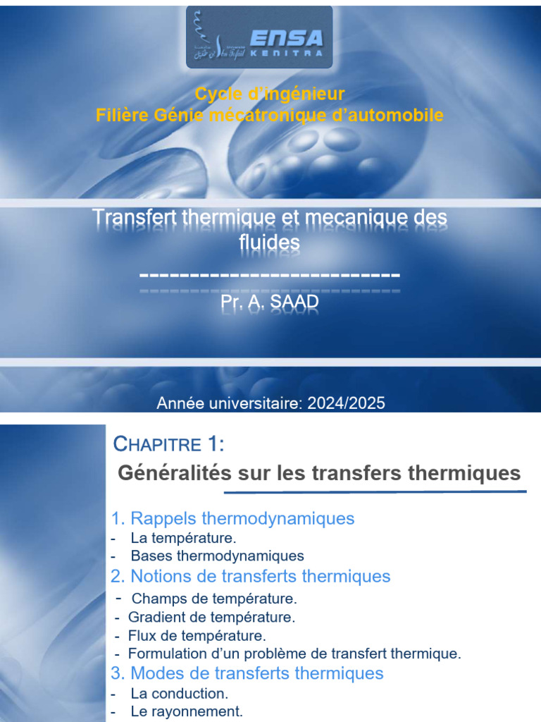 Transferts thermiques en génie mécatronique | PDF | Conduction ...