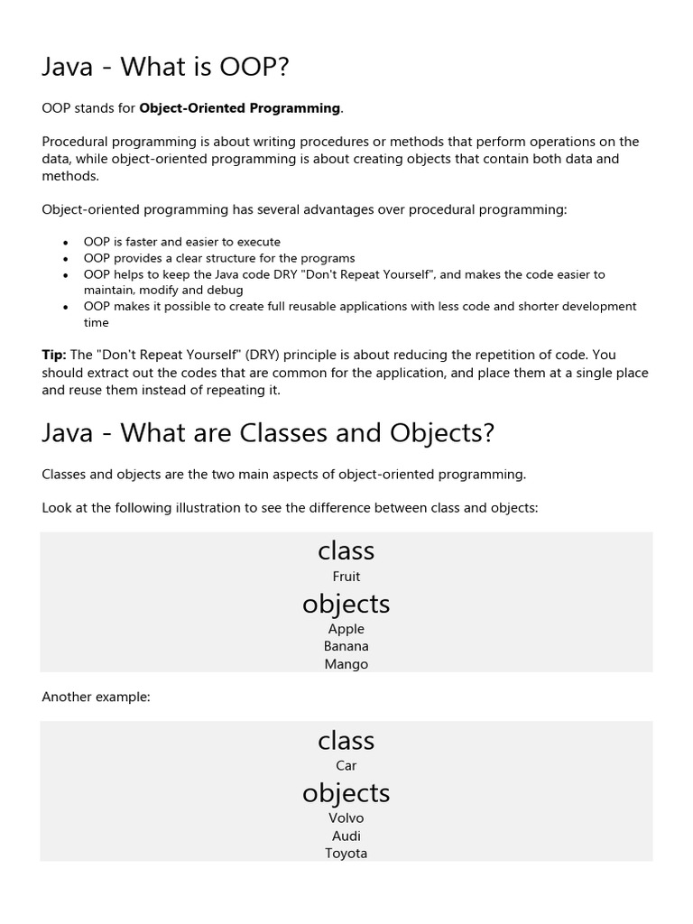 Understanding Java OOP Concepts | PDF | Class (Computer Programming ...