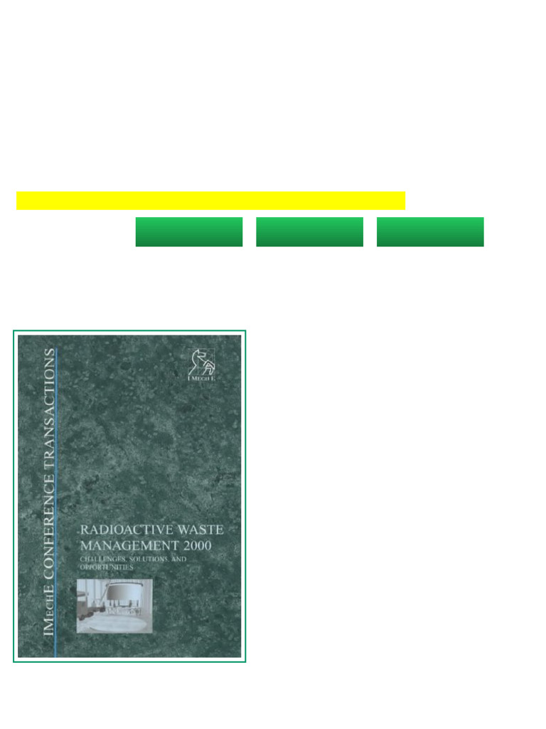Radioactive Waste Management 2000 Challenges Solutions and ...