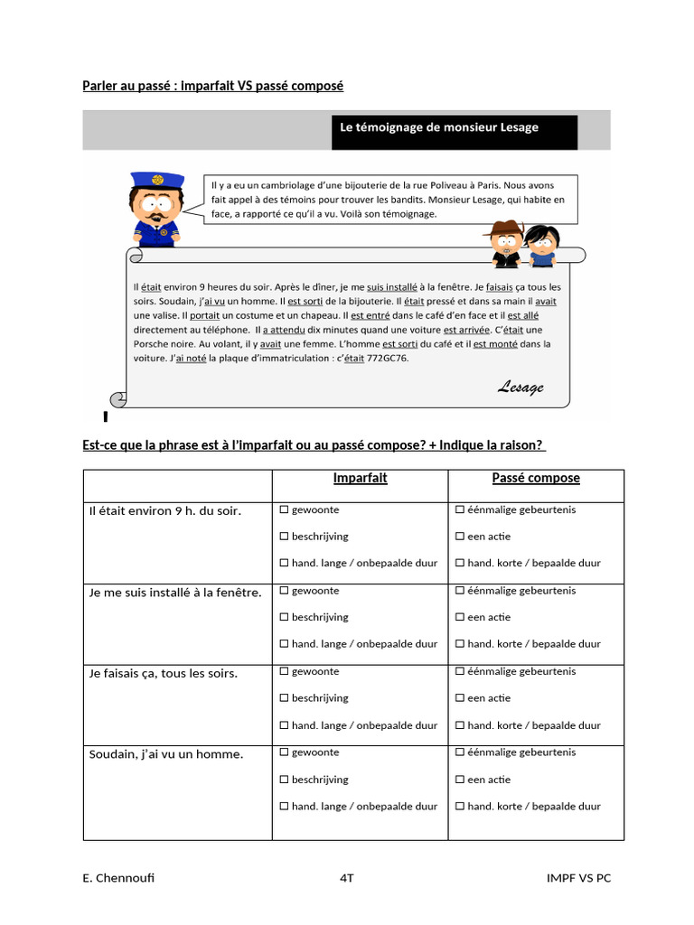 Passé Composé Vs Imparfait | PDF