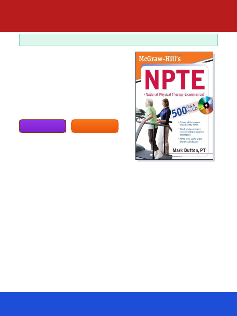 McGraw Hill S NPTE National Physical Therapy Examination 1st Edition ...