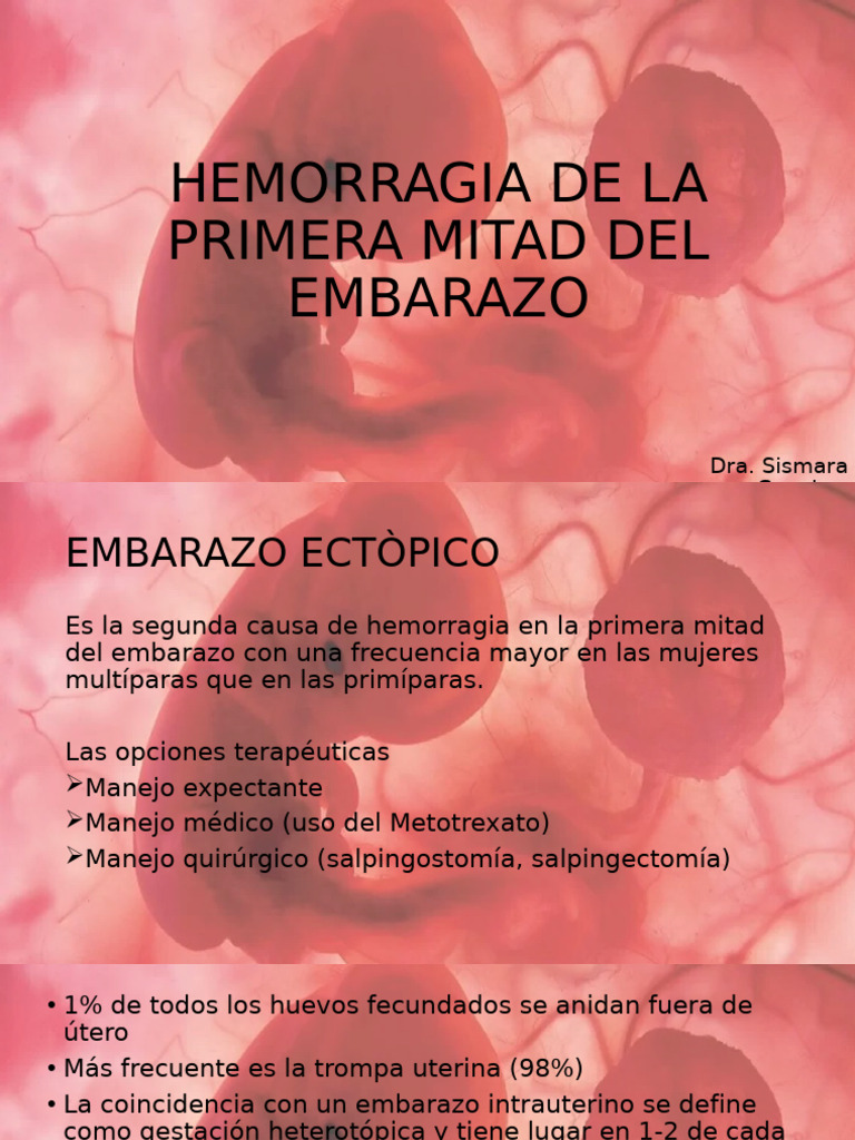 Hemorragia en el Embarazo: Causas y Manejo | PDF | El embarazo ...