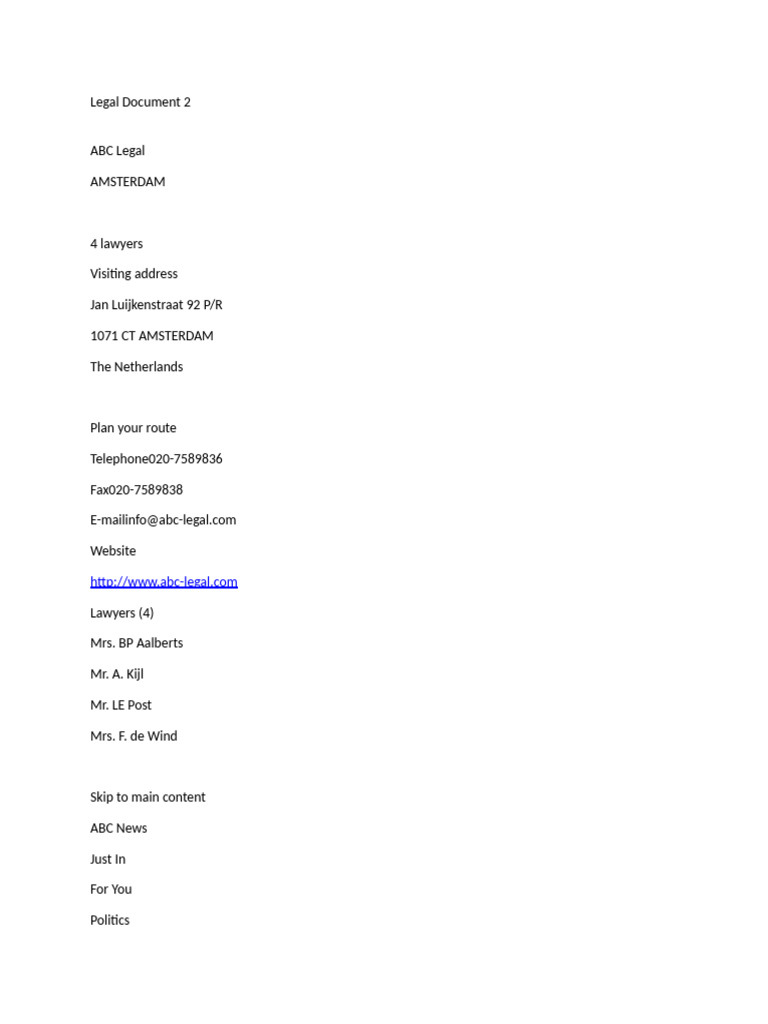 ABC Legal Firm Contact Information | PDF