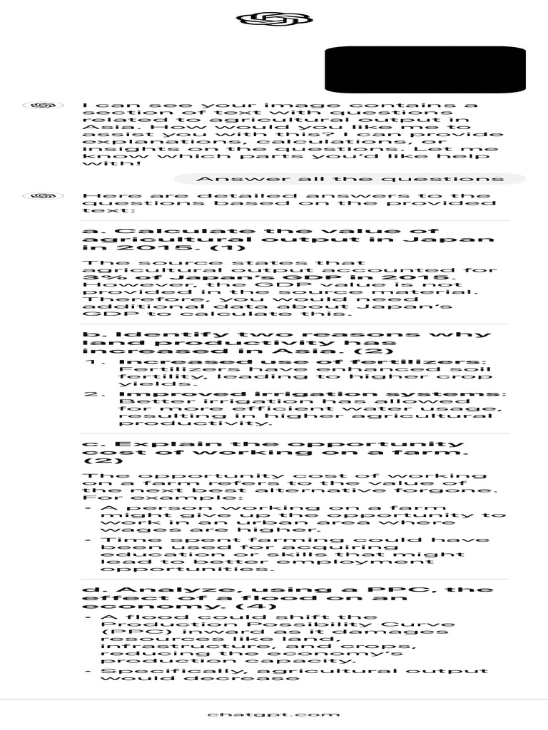 Agricultural Output Inquiry | PDF