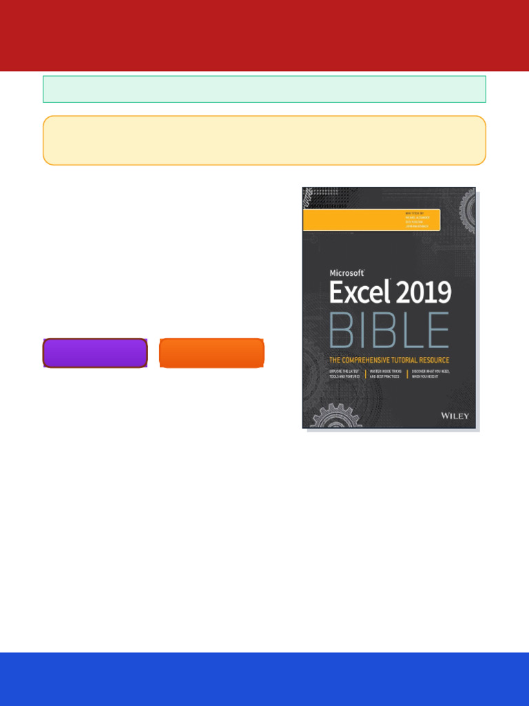 Review:: Excel 2019 Bible Michael Alexander | PDF | Microsoft Excel ...