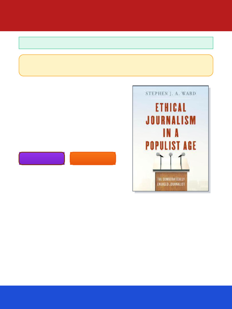 Ethical Journalism in A Populist Age The Democratically Engaged ...
