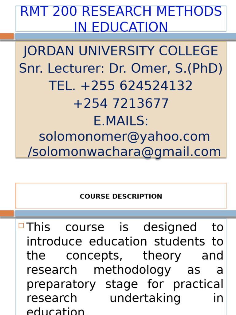 RMT 200 Dr. Solomon | PDF | Quantitative Research | Qualitative Research