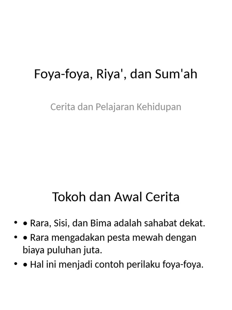 Foya Foya Riya Sumah | PDF