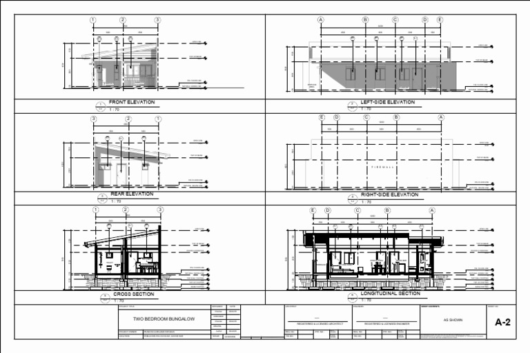 Front Elevation Left-Side Elevation: 1 3 2 A B C D E | PDF | Buildings ...