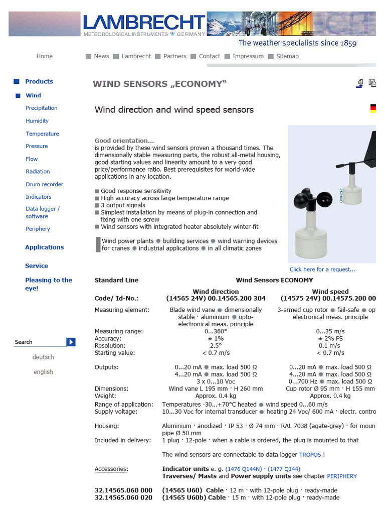 Affordable Wind Speed Sensors | PDF | Sensor | Applied And ...