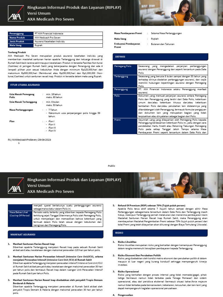RIPLAY Umum AXA Medicash Pro Seven v.3 | PDF