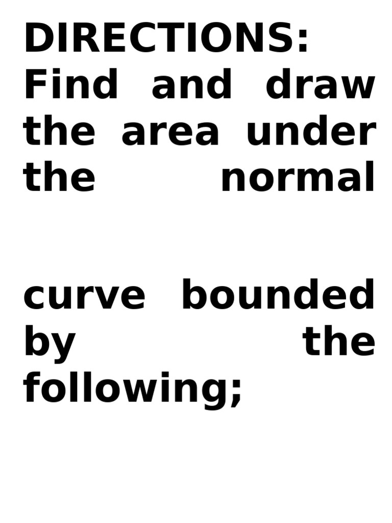 Area Under Normal Curve Calculations | PDF