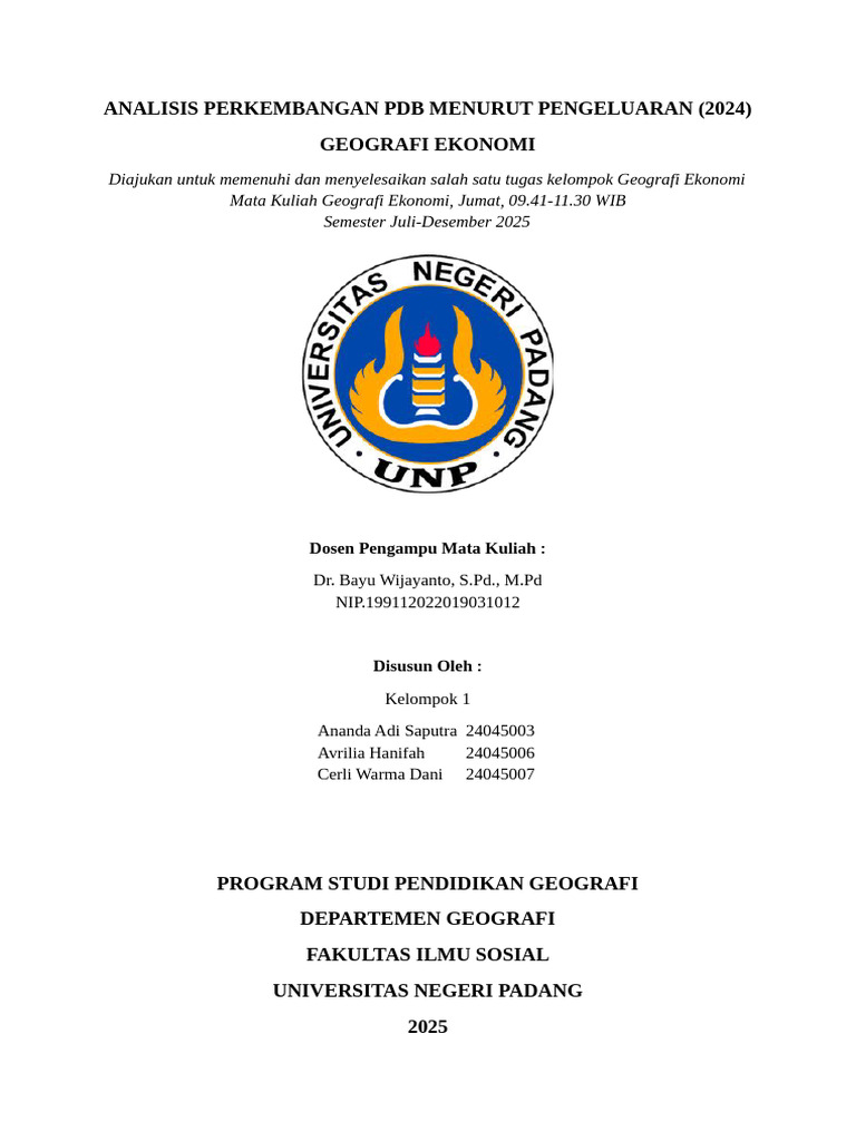Analisis Perkembangan Pdb Menurut Pengeluaran | PDF