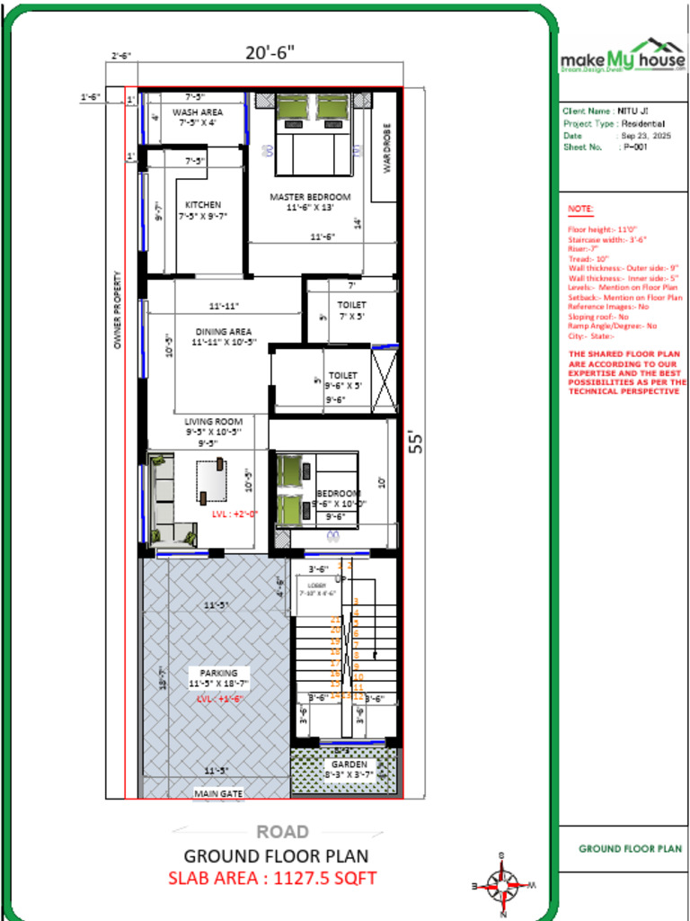 Slab Area: 1127.5 SQFT | PDF | Stairs | Room