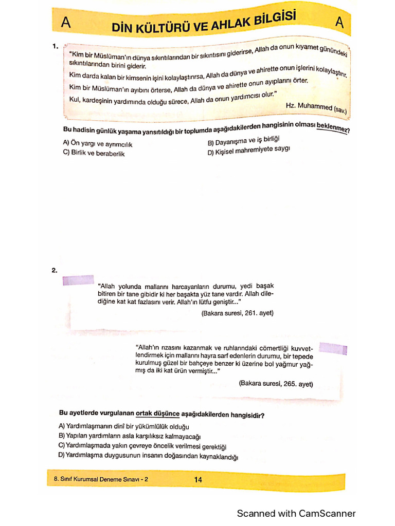 HIZ LGS 2 A LGS SÖZEL DEMEME-13-16 | PDF