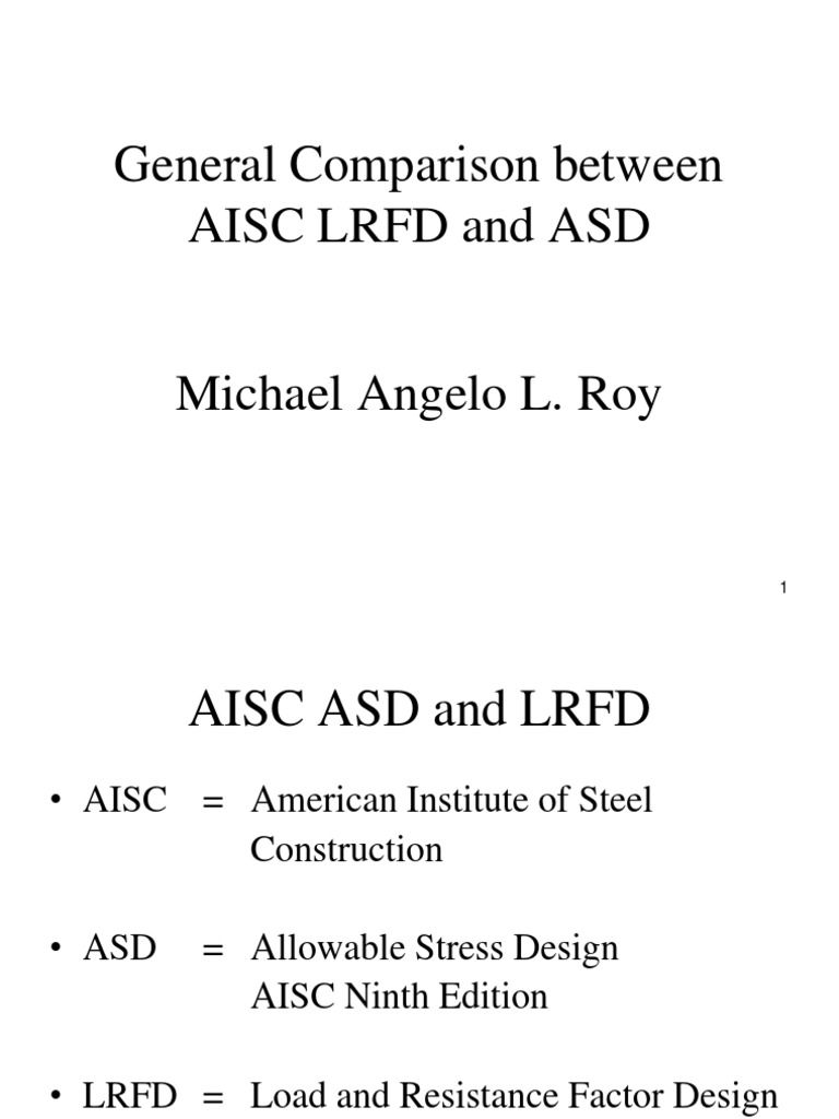 ASD Vs LRFD | PDF | Structural Load | Buckling