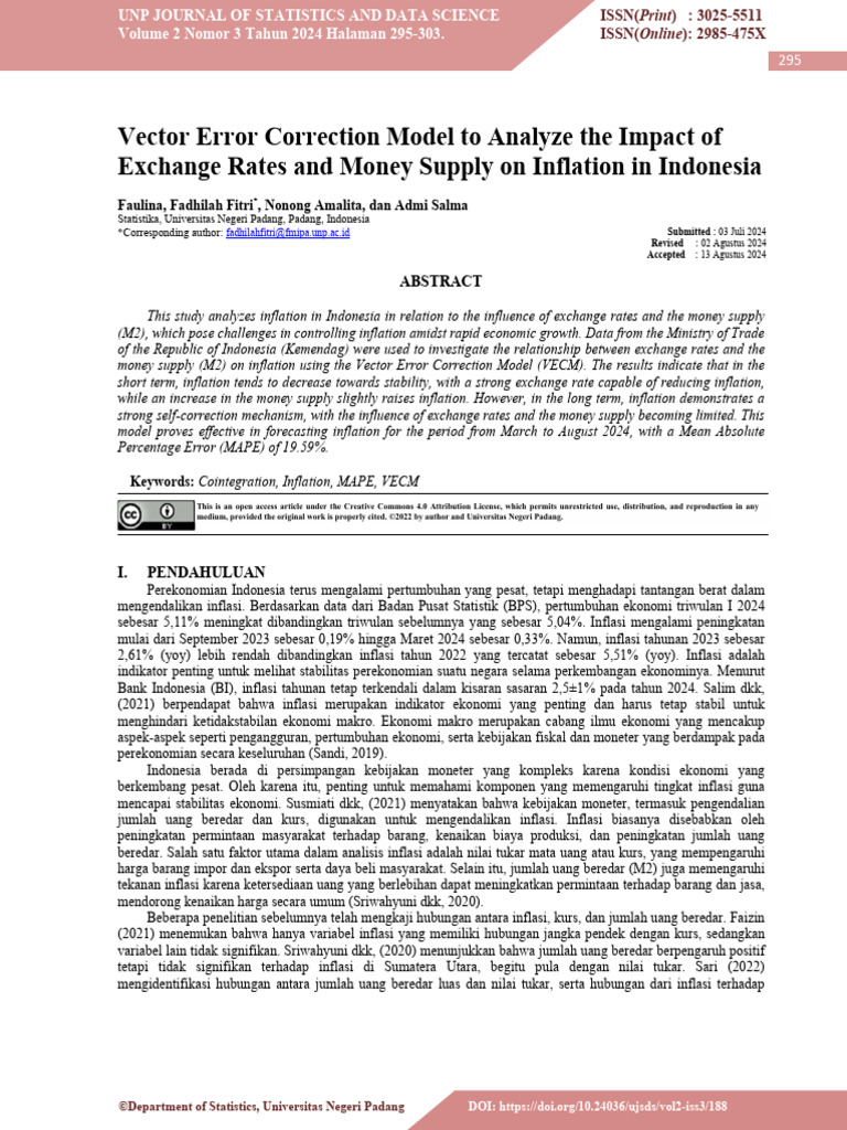 295-303_faulina_Vector+Error+Correction+Model+to+Analyze+the+Impact+of ...