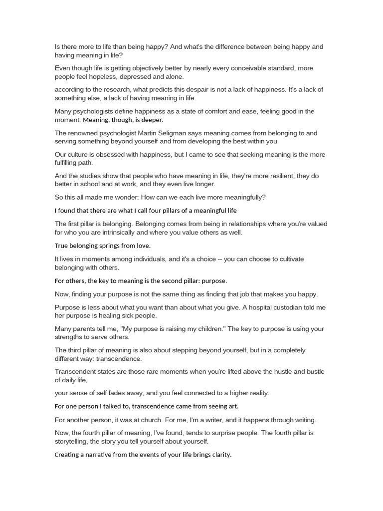 Finding Meaning Beyond Happiness | PDF | Happiness | Behavioural Sciences