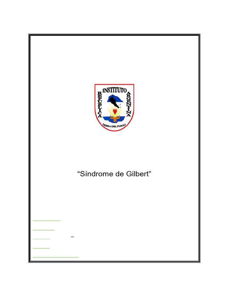 Investigación Sindrome Gilbert | PDF | Enfermedades y trastornos ...