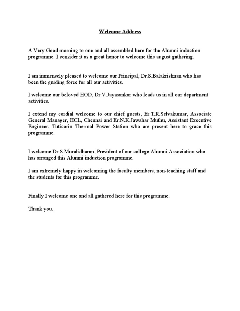 Welcome Address | PDF