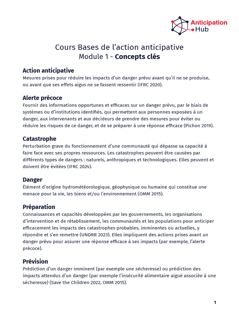 Concepts clés de l'action anticipative | PDF | Risque | Dangers