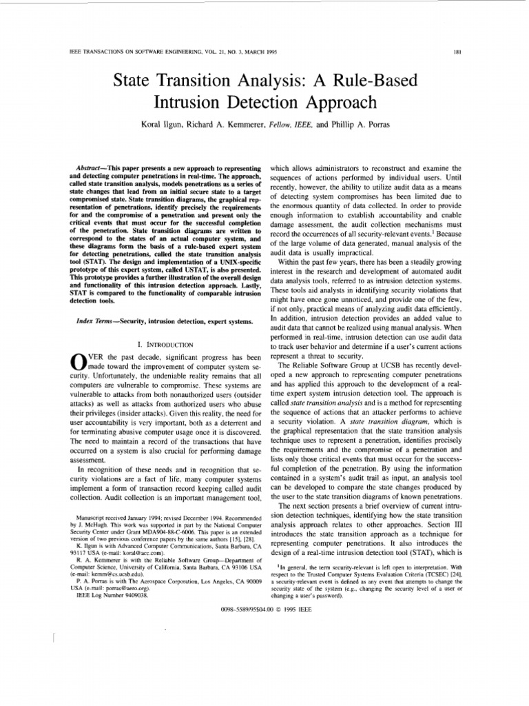 Rule-Based Intrusion Detection System | PDF | Computer Security | Security
