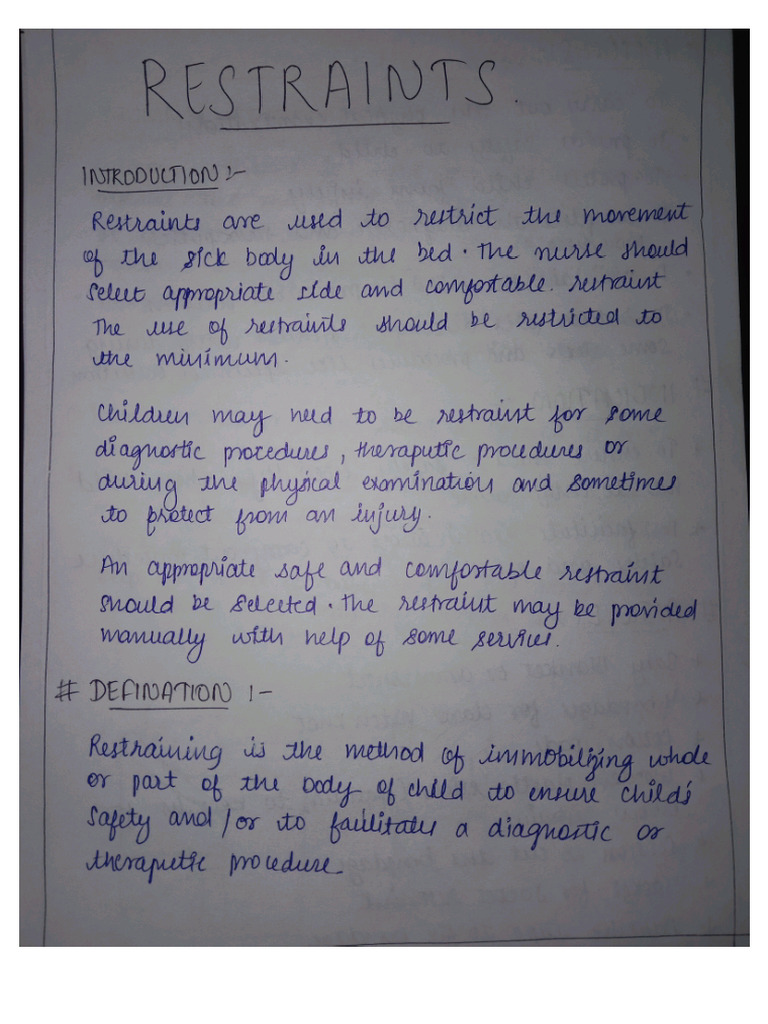 Procedure ( Restraint ) | PDF