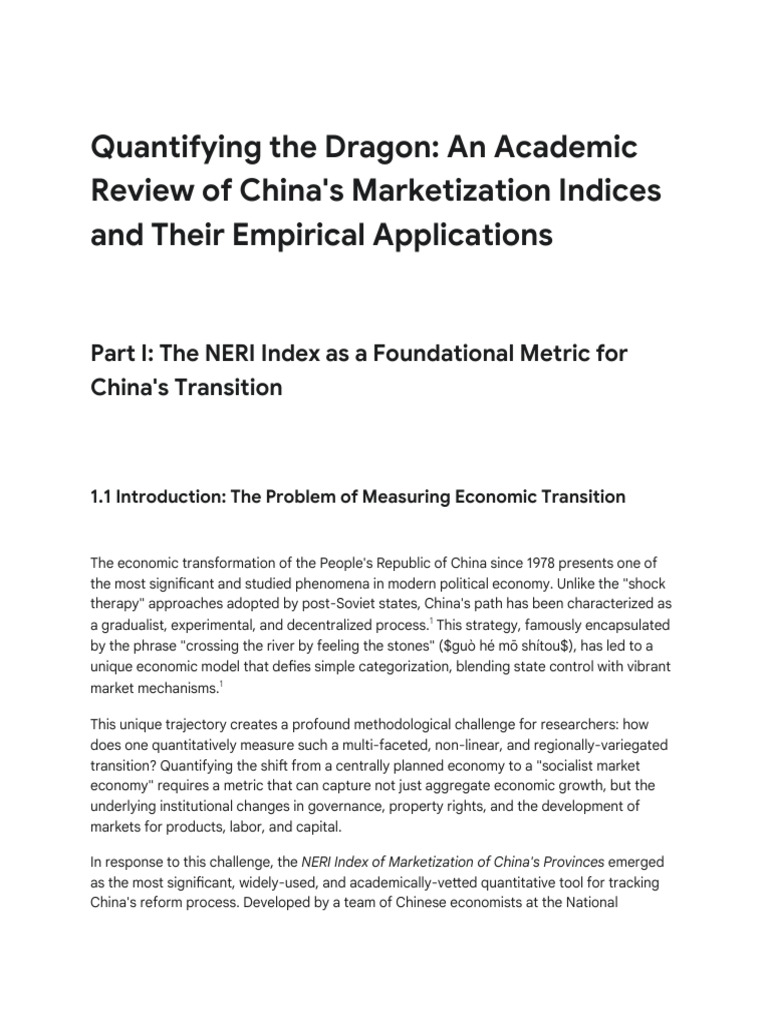 China's NERI Marketization Index Review | PDF | Market (Economics ...