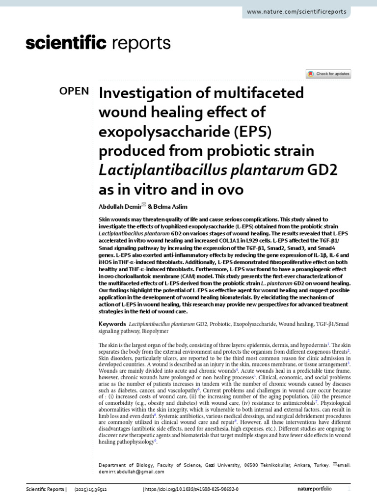 Investigation of Multifaceted Exopolysaccharide (EPS) Produced From ...