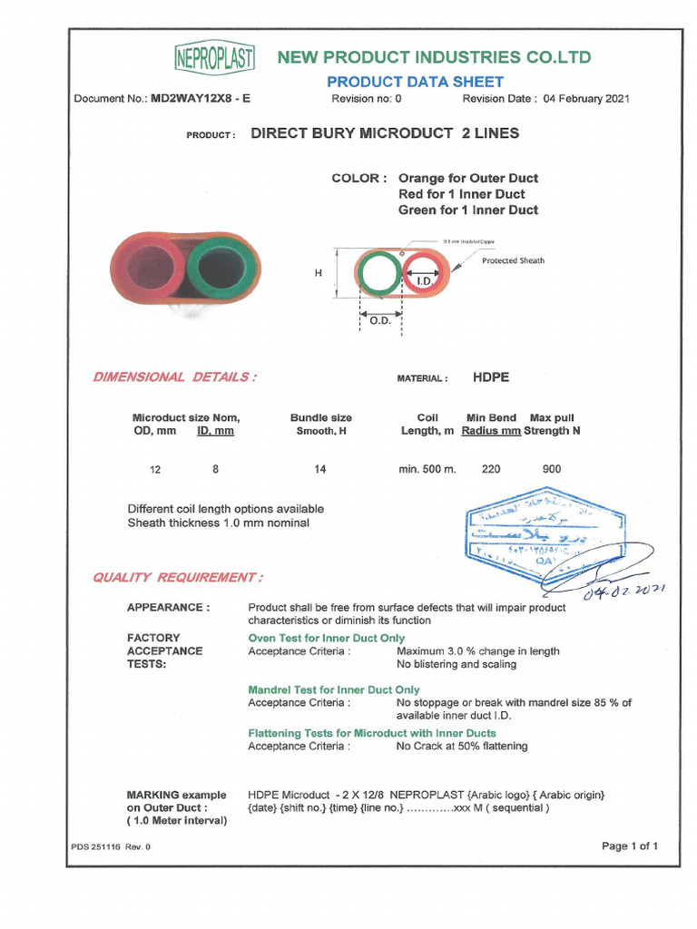 Microduct Hdpe 2way 12-8 Md2way12x8 - e | PDF