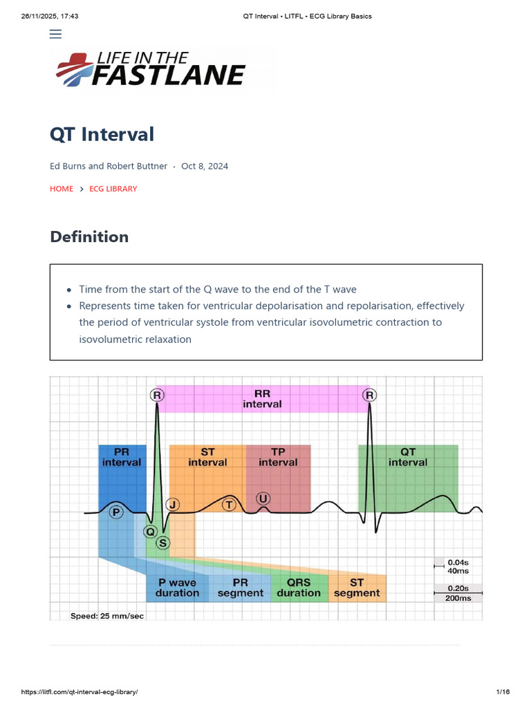 Understanding the QT Interval in ECG | PDF | Electrocardiography ...