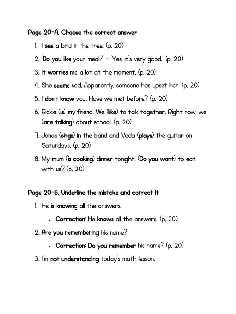 Grammar Booklet Model Answer From Pages 18 To 23larg | PDF