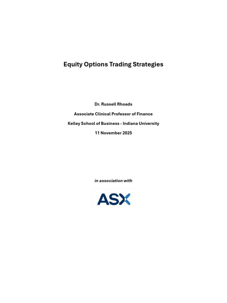 Asx Equity Options Trading Strategies | PDF | Option (Finance) | Put Option