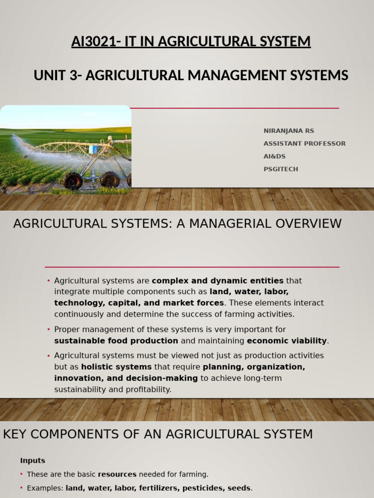 Agricultural Management Systems Overview | PDF | Agriculture | Linear ...