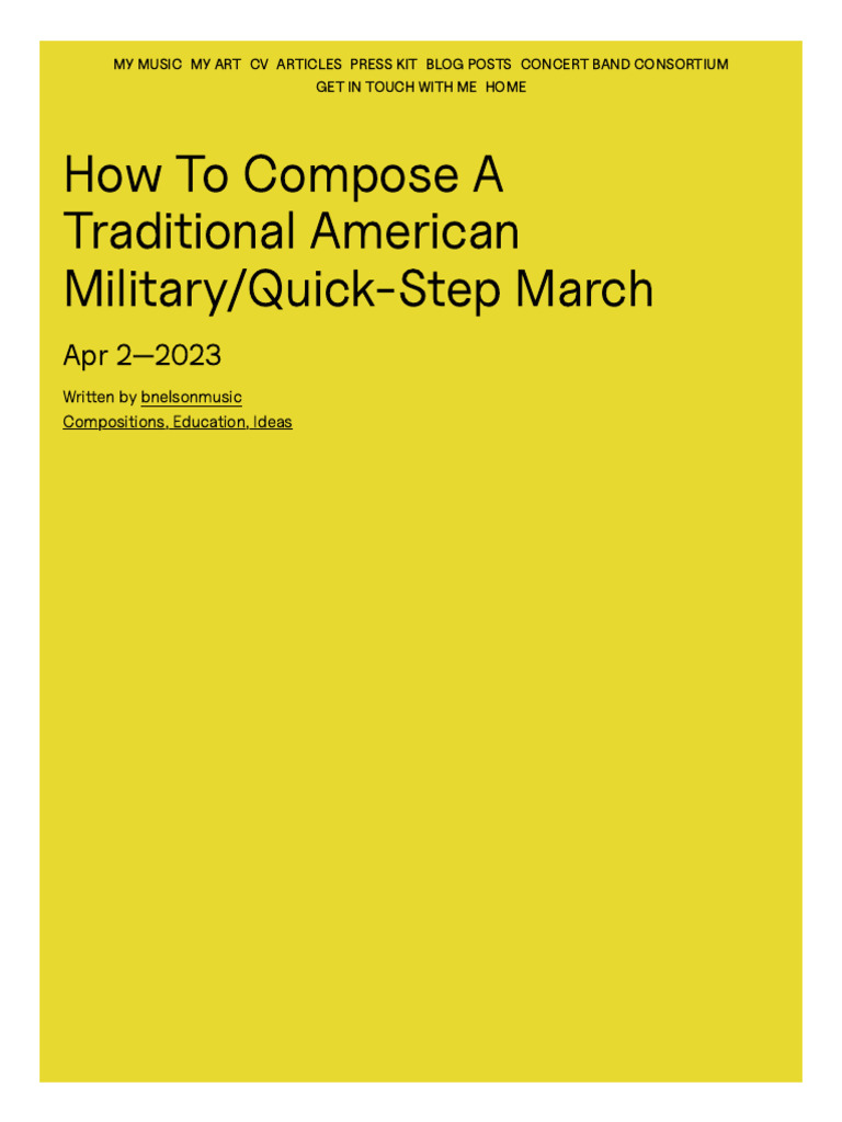 Compose a Traditional Military March | PDF | Harmony | Music Theory
