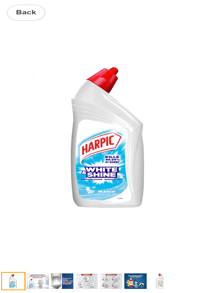 Harpic 1L (Pack of 2) - Bleach, White and Shine Disinfectant Toilet ...