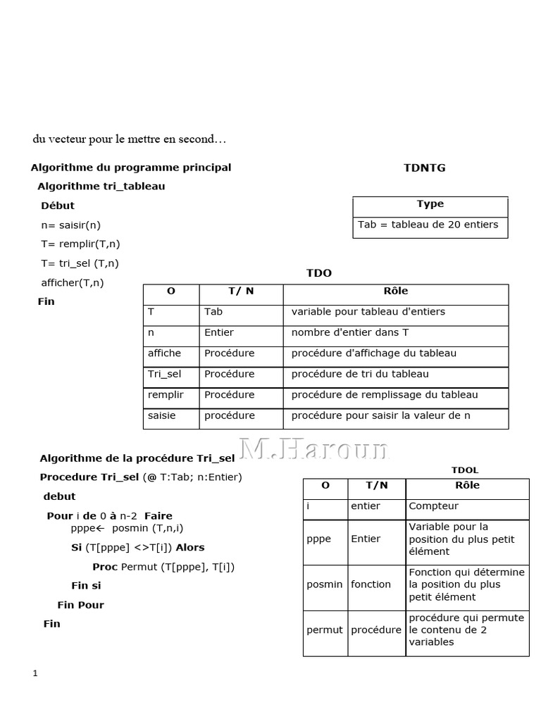Algorithmes de Tri : Sélection, Bulles, Insertion | PDF | Algorithmes ...