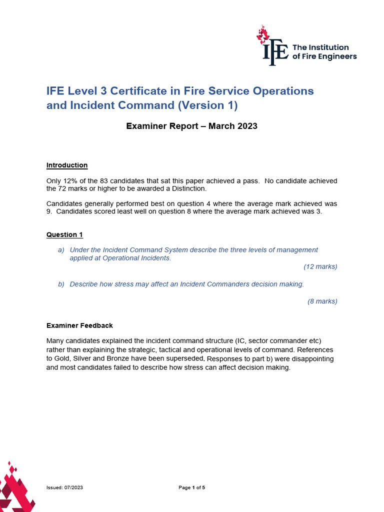 L3D6 Z1 Examiner Report March 2023 | PDF | Incident Command System ...