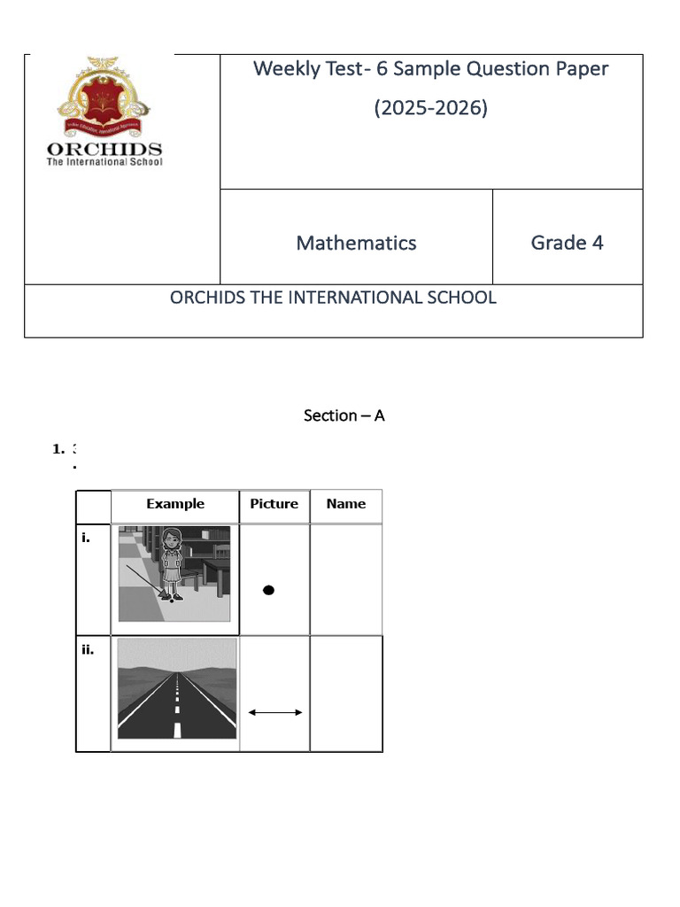 Grade 4 Math Weekly Test Paper | PDF