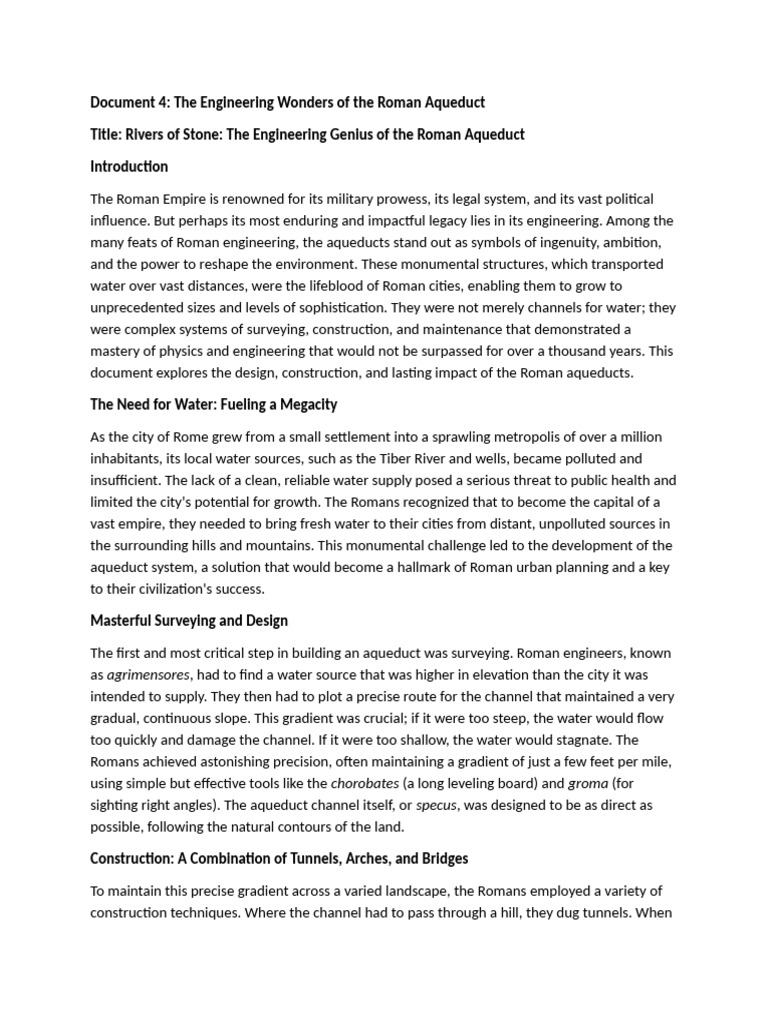 The Engineering Wonders of The Roman Aqueduct | PDF | Concrete | City