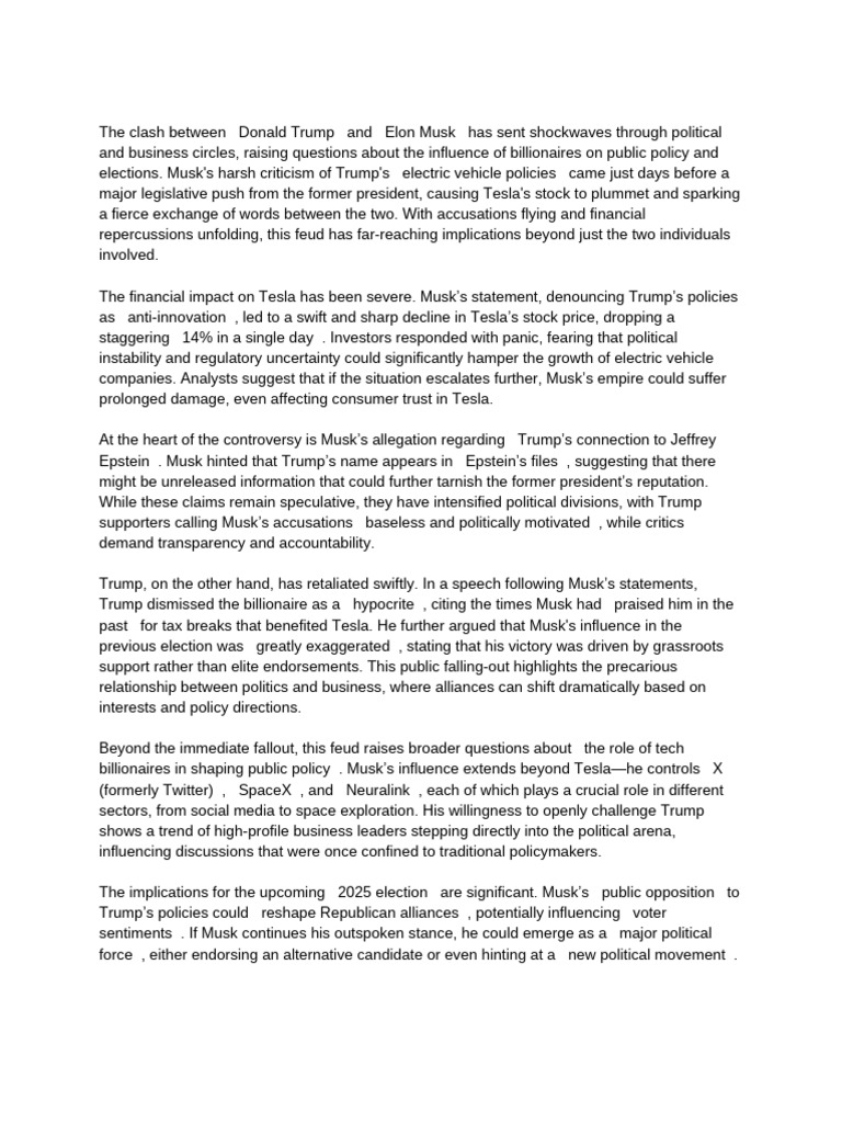 Trump Vs Elon | PDF | Elon Musk | Donald Trump