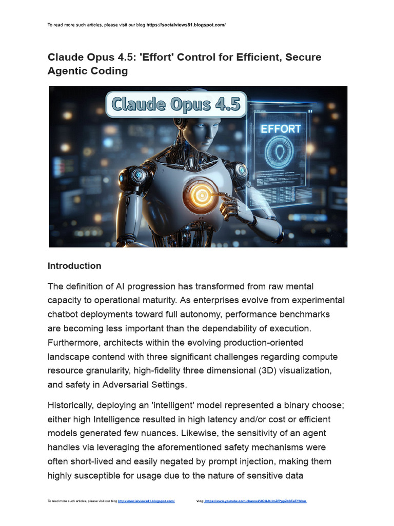 Claude Opus 4.5: 'Effort' Control For Efficient, Secure Agentic Coding ...