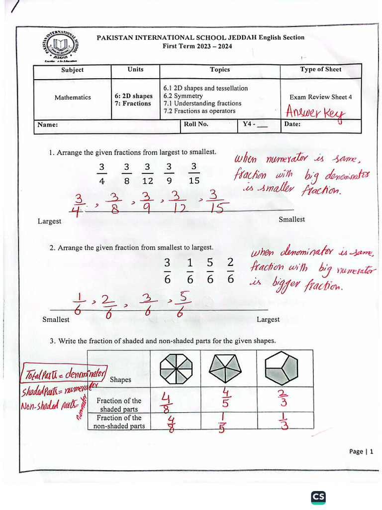 Math Midterm Exam Review 4 - Answer Key | PDF