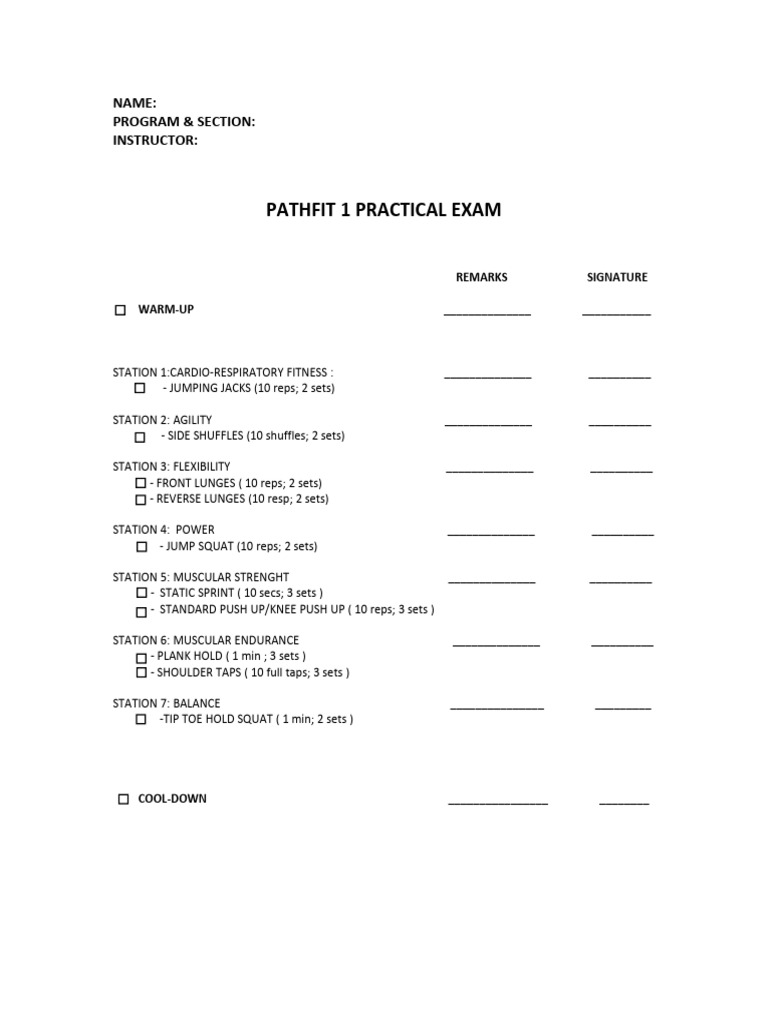 PATHFIT 1 Practical Exam | PDF