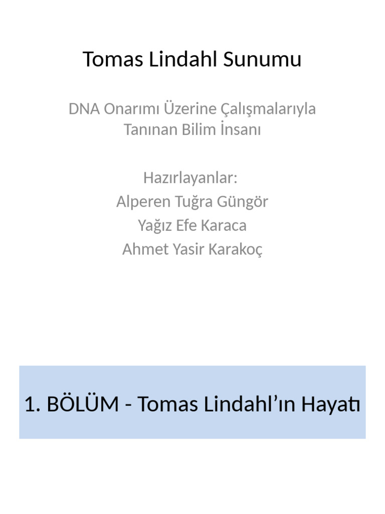 Tomas Lindahl Sunumu | PDF